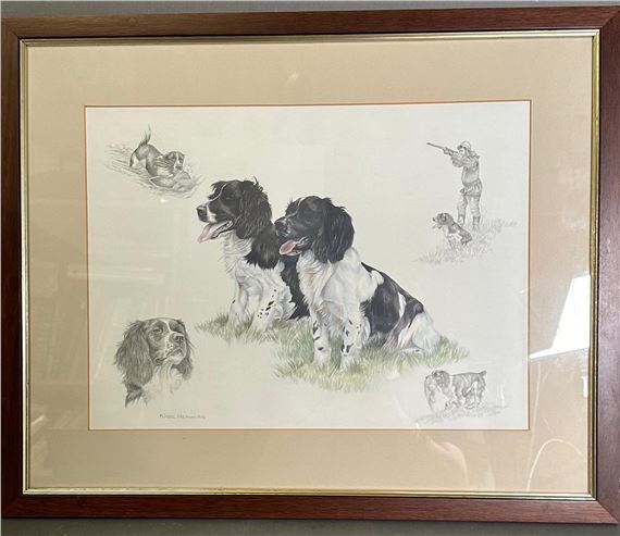 Nigel Hemming | A pencil drawing of springer spaniels | MutualArt