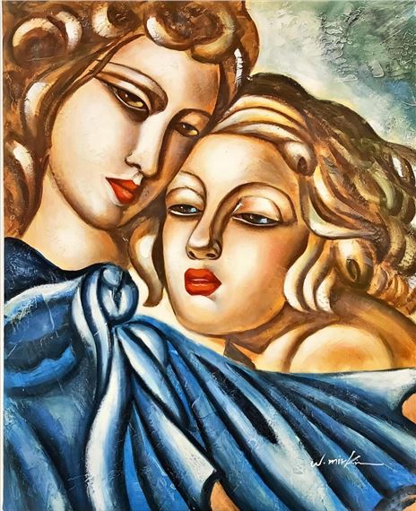 W. Mirkin | Painting of Two Women Measures 20” x 24” | MutualArt