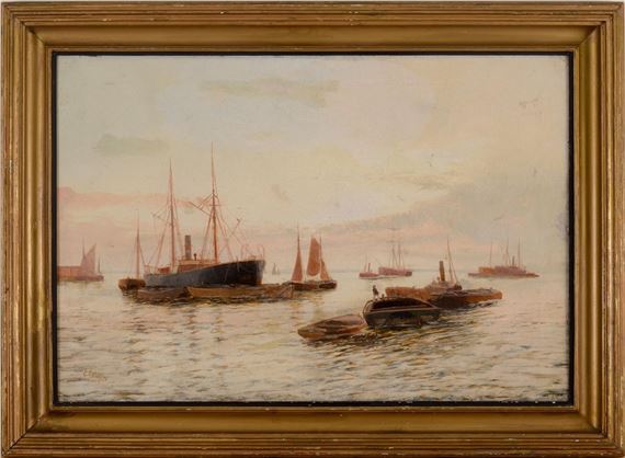 Edward Henry Eugene Fletcher | Edward Fletcher Ships on the Thames ...