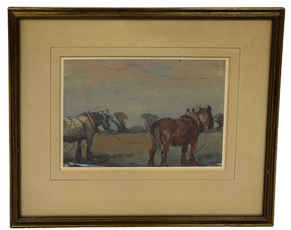 Harry Buckley | A WATERCOLOUR PAINTING ON PAPER DEPICTING TWO HORSES ...