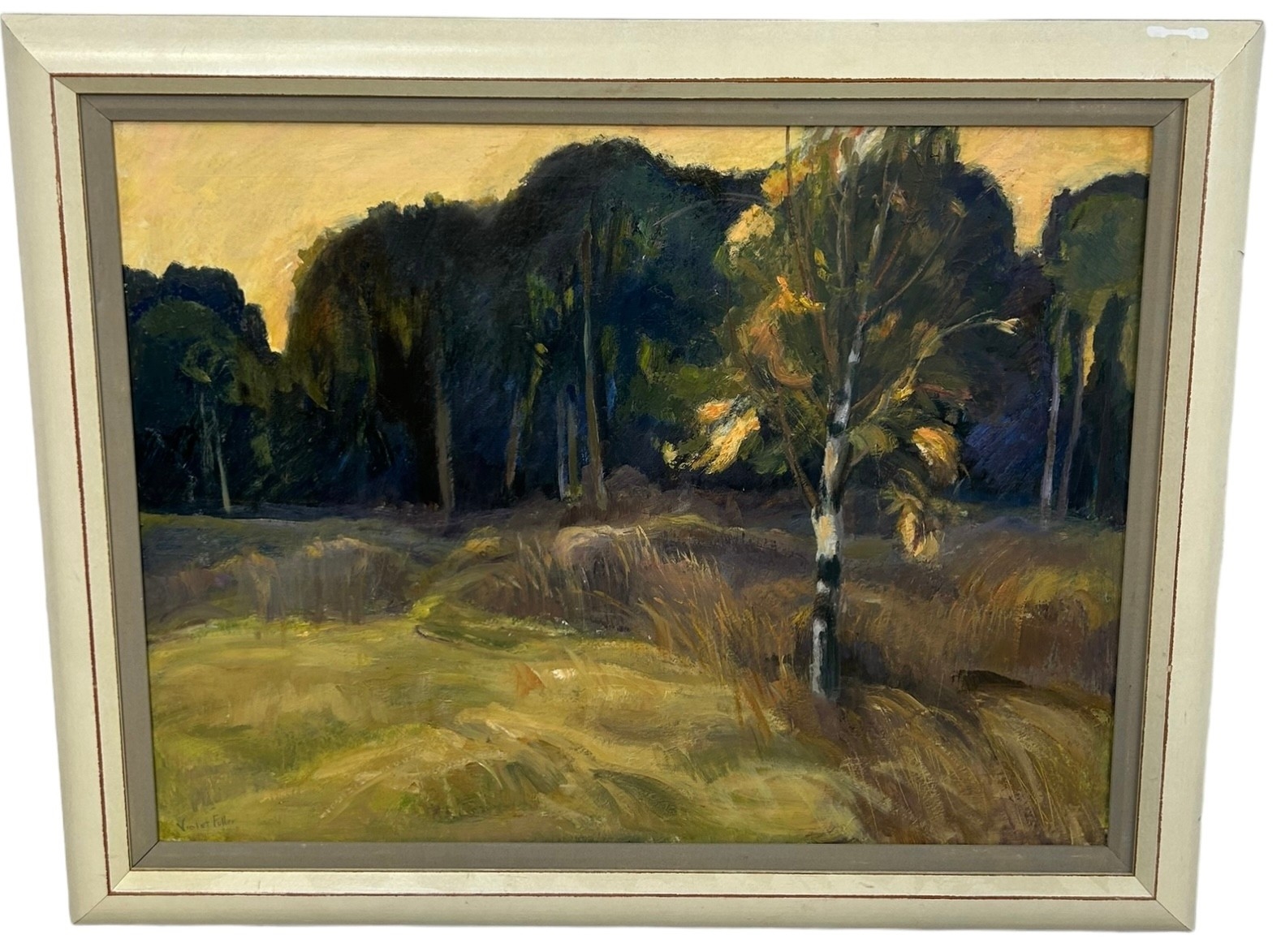 Violet Fuller | AN OIL PAINTING ON CANVAS DEPICTING MOORLAND & TREES ...