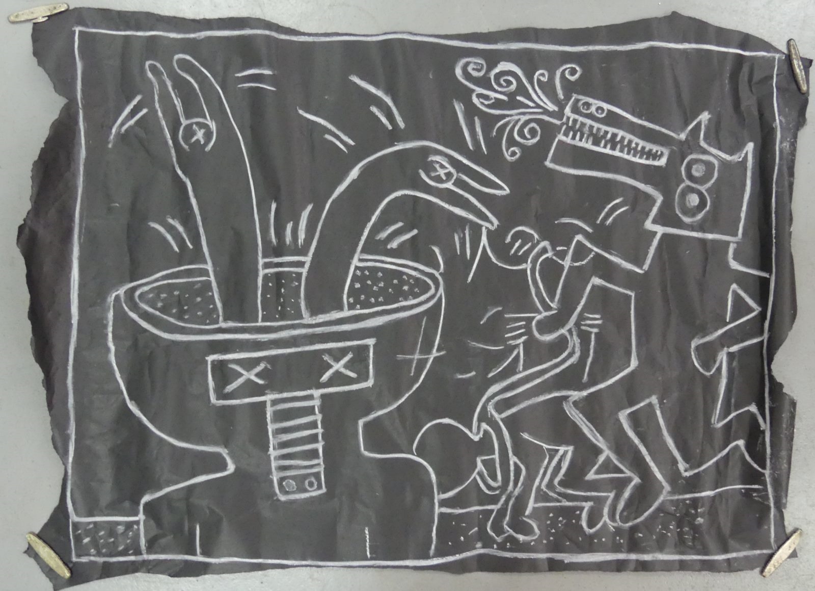 Keith Haring | KEITH HARING SUBWAY SERIES CHALK DRAWING ON PAPER ...