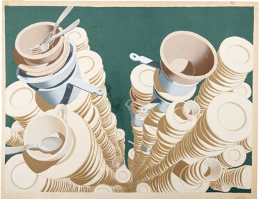 Merle Cox | The Trial of Donald Duck Dishes Production Background by ...