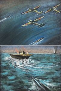 Walt Disney Studios | Victory Through Air Power Pair of Vintage Pastel ...