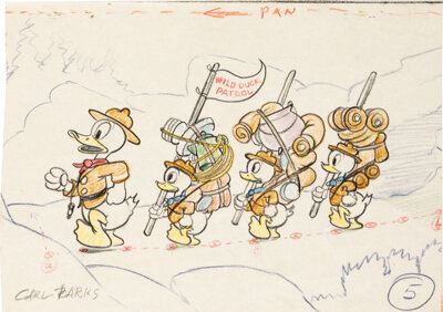 Carl Barks | Good Scouts Donald Duck with Huey | MutualArt