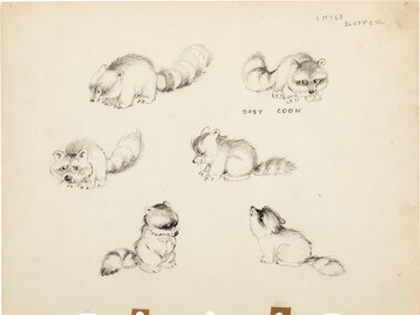 Albert Hurter | Snow White and the Seven Dwarfs Baby Raccoon Character ...