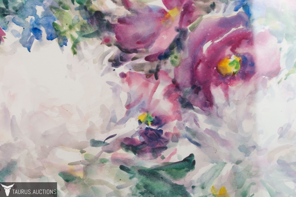 Elliott Eaton | Elliot Eaton Wildflower Watercolor Painting (ca. 1970s ...