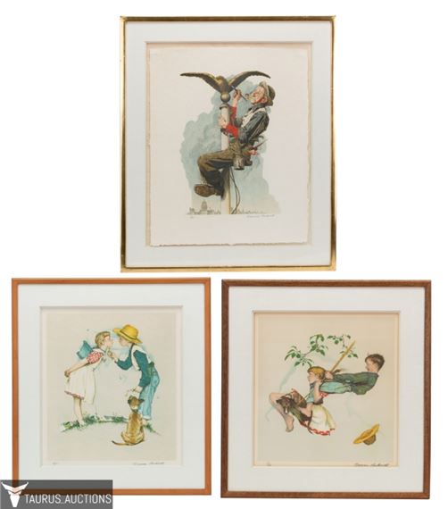 Norman Rockwell | Three Norman Rockwell Pencil Signed Lithographs (1949 ...
