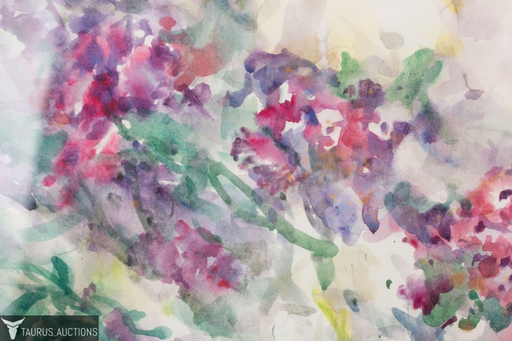 Elliott Eaton | Elliot Eaton - Floral Bouquet Watercolor (Circa 1970s ...