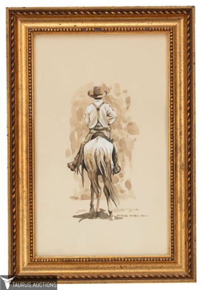 Buckeye Blake | Buckeye Blake Cowboy on Horseback Watercolor (1980 ...