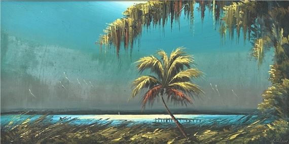 James Gibson | LARGE JAMES GIBSON FLORIDA HIGHWAYMEN PAINTING | MutualArt