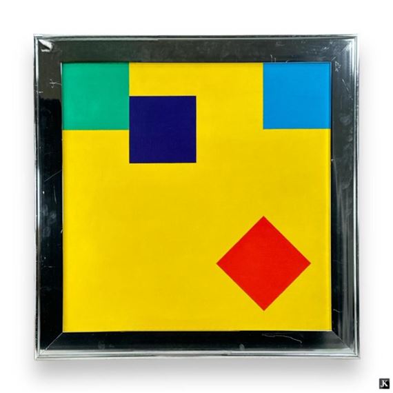 Richard Paul Lohse | 1988) acrylic work on board having a geometric ...
