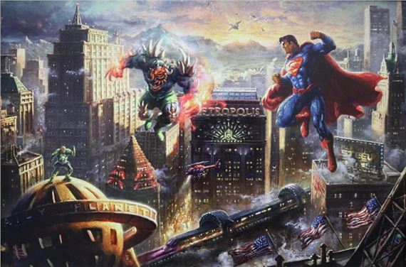 Thomas Kinkade | Superman Man of Steel by Thomas Kinkade Studios ...