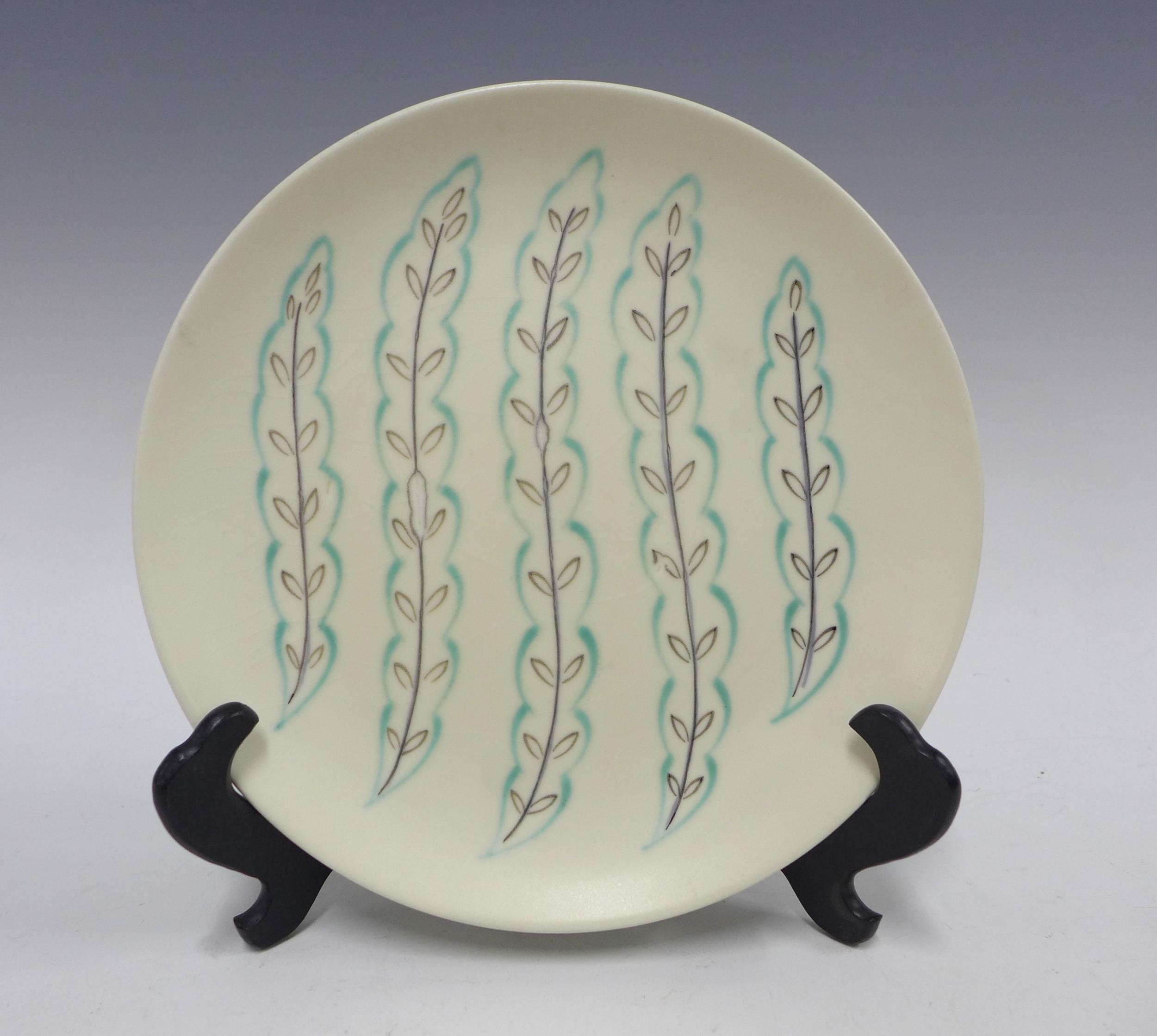 Poole Pottery | Mid Century Poole pottery Feather Drift plate | MutualArt