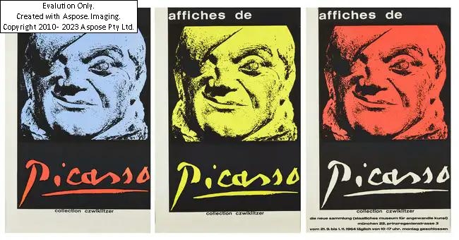 Pablo Picasso | 3 exhibition posters from 'Affiches de Picasso (1964 ...