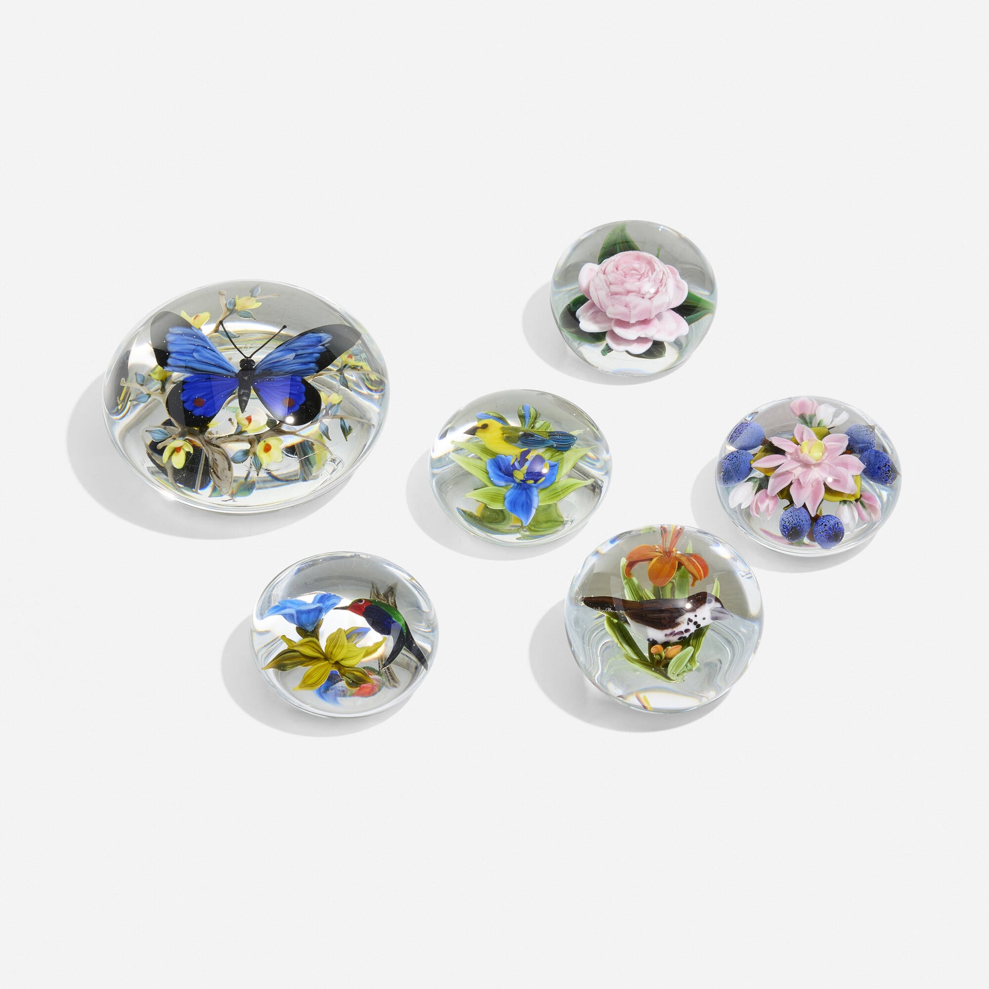 Rick Ayotte | Collection of six botanical paperweights (1984 - 2002 ...