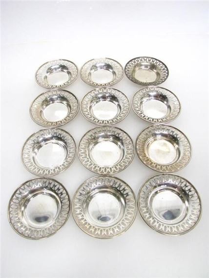 Sterling | SET OF 12 STERLING SILVER TEA LIGHT HOLDERS | MutualArt