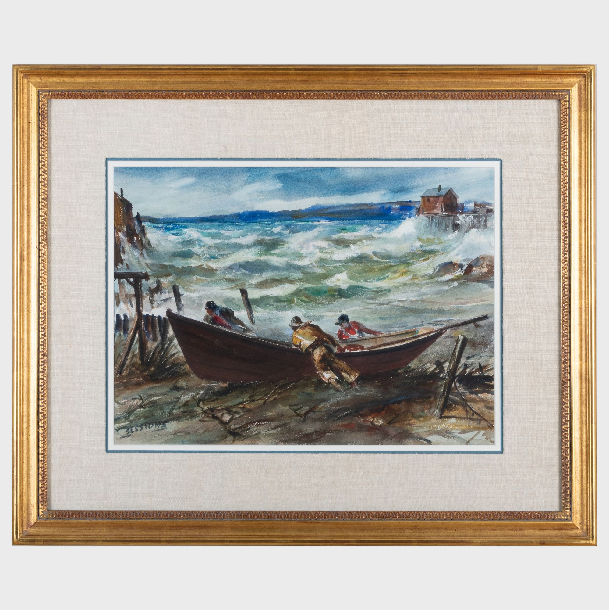 James Sessions | Harbor Scene; and Dinghy | MutualArt