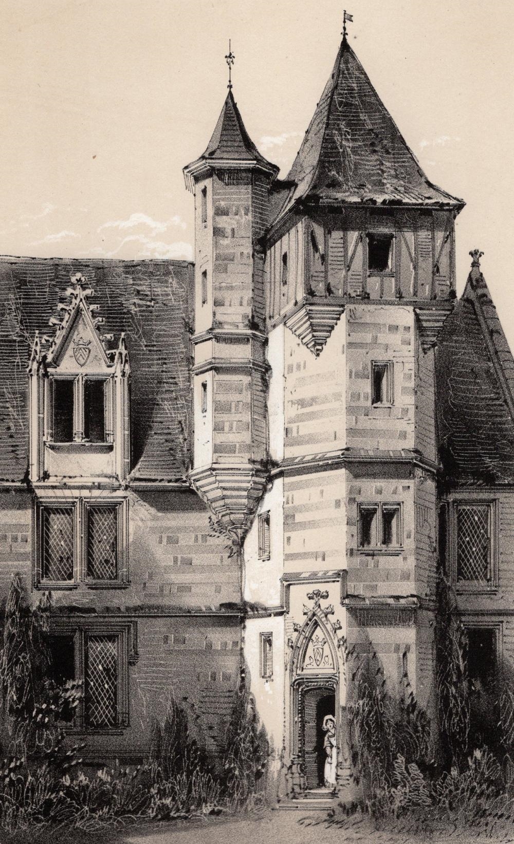 Victor Petit | Original 1800s Victor Petit Lithograph Chateau De La ...