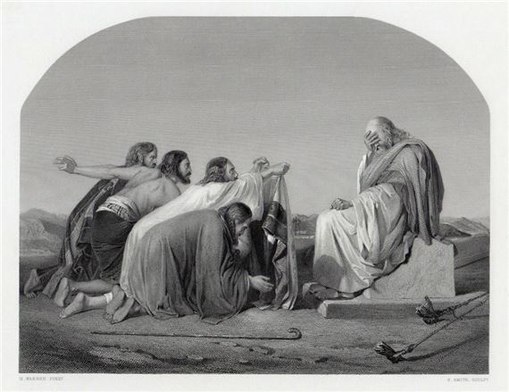 Henry Warren | Henry Warren Joseph's t brought to Jacob 1863 Engraving ...