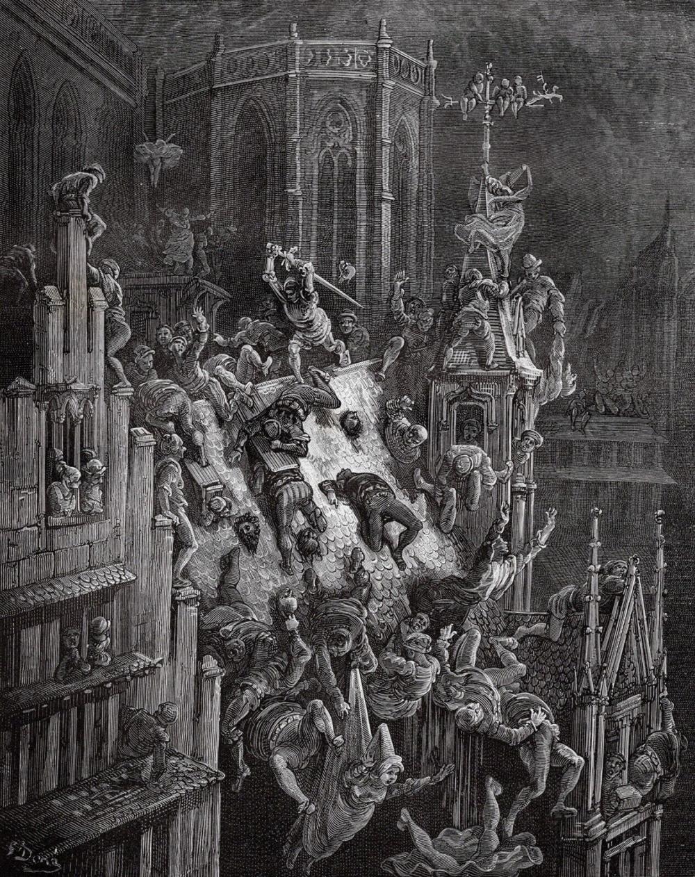 Gustave Doré | DORE 1800s SIGNED Woodcut Orlando Furioso Rodomonte ...