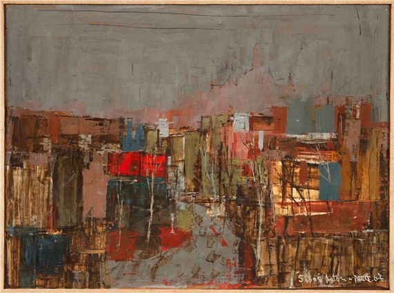 Anton Sipos | Anton Sipos 1967 oil Mid Century Modern Paris Abstraction (1967) | MutualArt