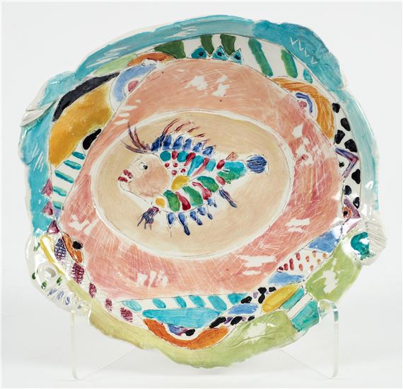 Ann Roberts Morley | Ann Frantic Glazed Ceramic Fish Plate | MutualArt
