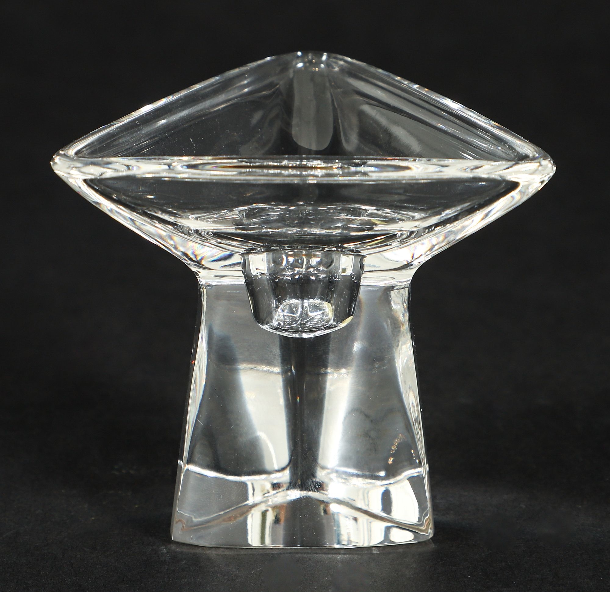 Val Saint Lambert | Pair Peter Muller Monk Tricorne Candlesticks for ...