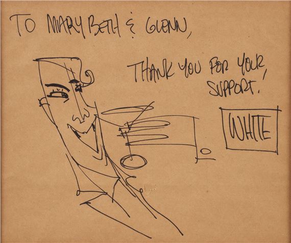 Todd White | Todd White drawing Man with Cocktail Glass | MutualArt