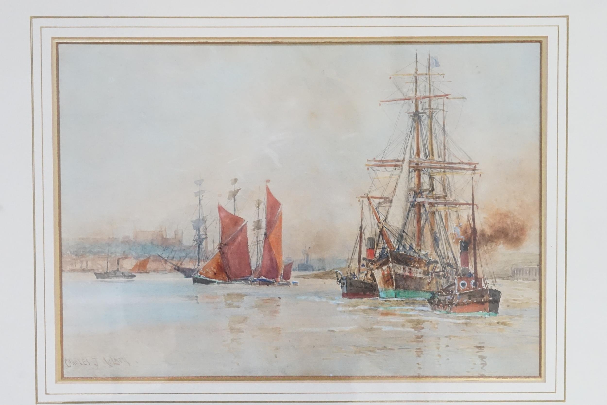 Charles John de Lacy | Water Colour of Sailing Ships | MutualArt