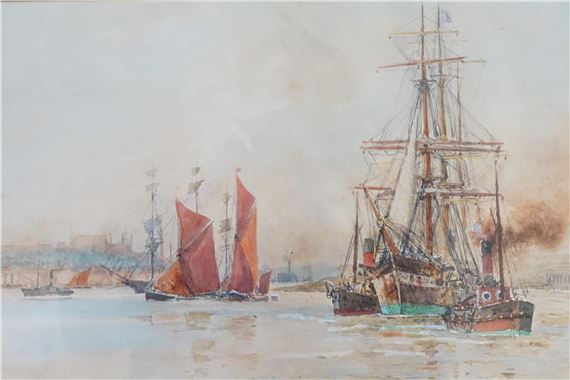 Charles John de Lacy | Water Colour of Sailing Ships | MutualArt