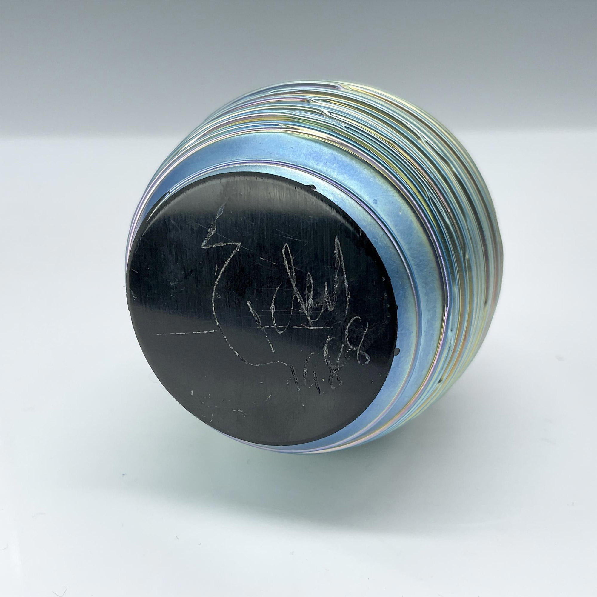 Robert Eickholt | Gorgeous metallic blue-silver blown glass paperweight ...