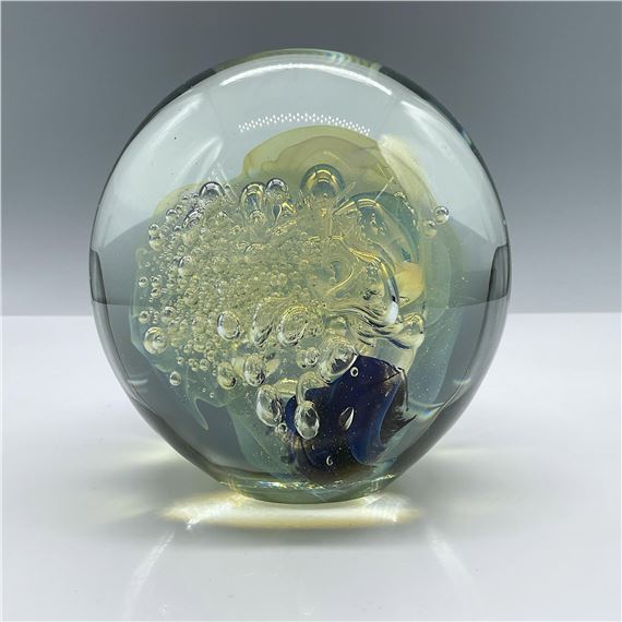 Robert Eickholt | Mesmerizing large art glass paperweight with internal ...