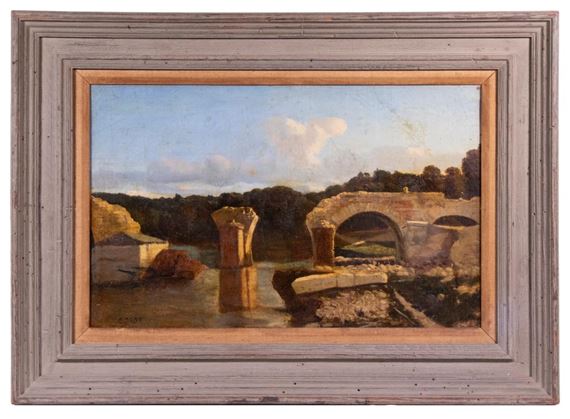 Jean Baptiste Camille Corot | Roman Bridge Ruins | MutualArt