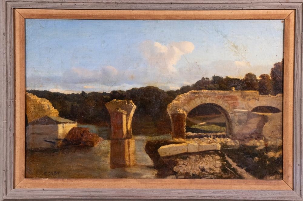 Jean Baptiste Camille Corot | Roman Bridge Ruins | MutualArt