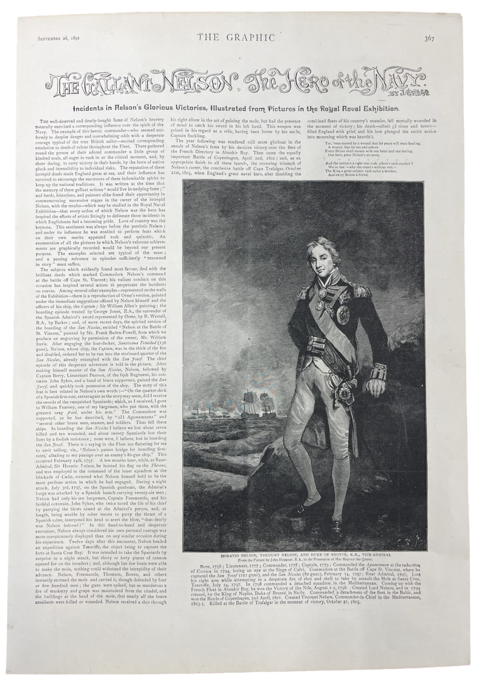 Admiral Lord Nelson | A collection of late 19th century clippings from ...