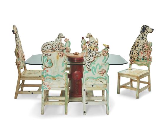 Daniel Ross | A folk art fire hydrant dining table and Dalmatian chairs ...