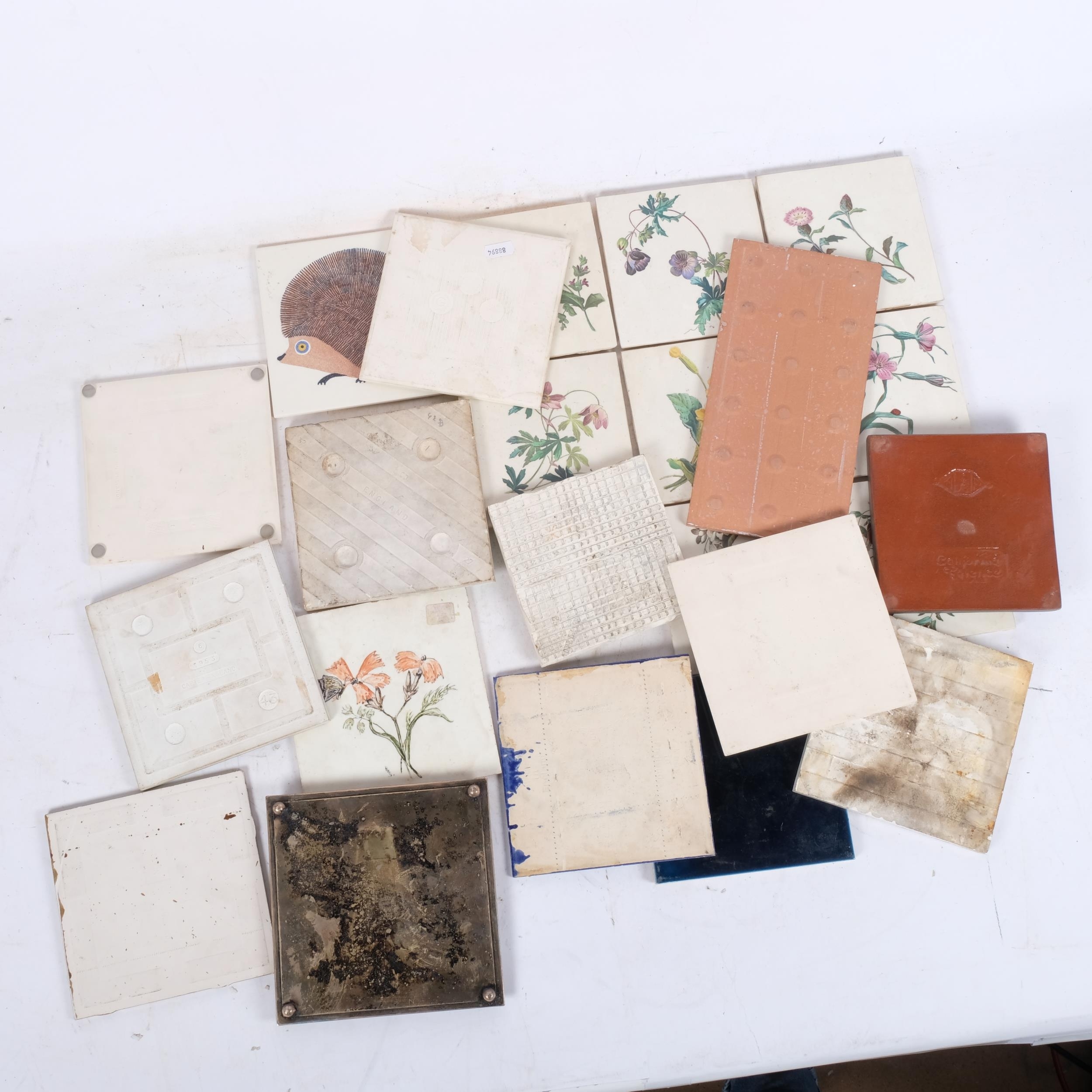 California Faience | German tiles depicting an owl and a hedgehog ...