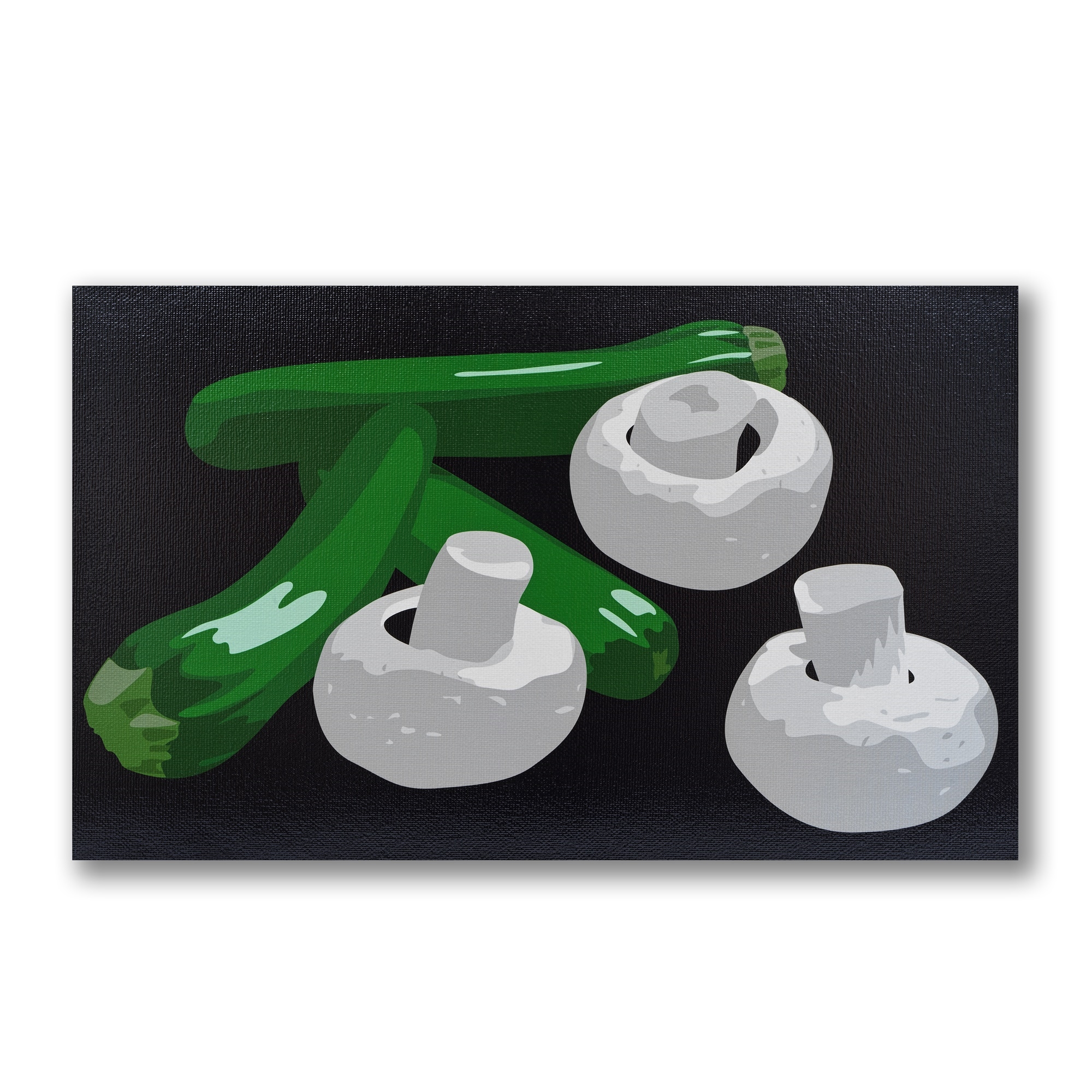 Julian Opie | Still Life With Mushrooms And Courgettes (2001) | MutualArt