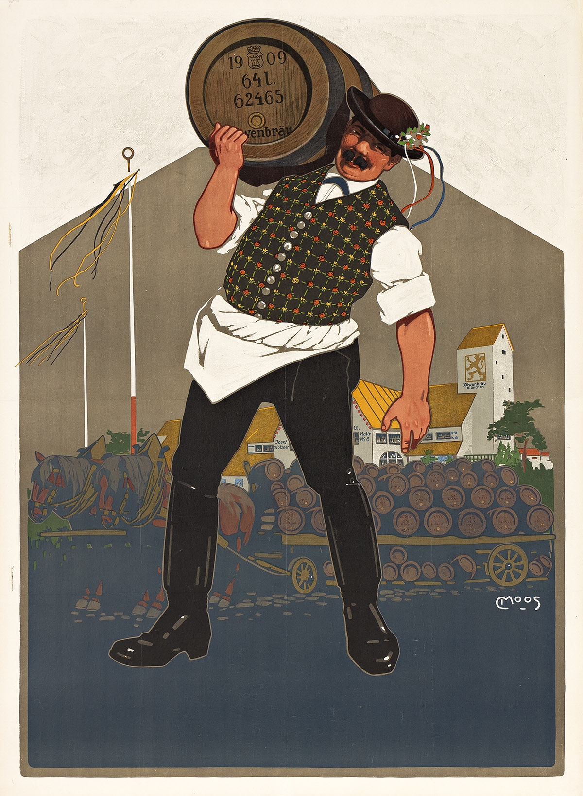 Carl Moos | CARL FRANZ MOOS (1878-1959) LOWENBRAU / MÜNCHEN. 1909 (1909 ...