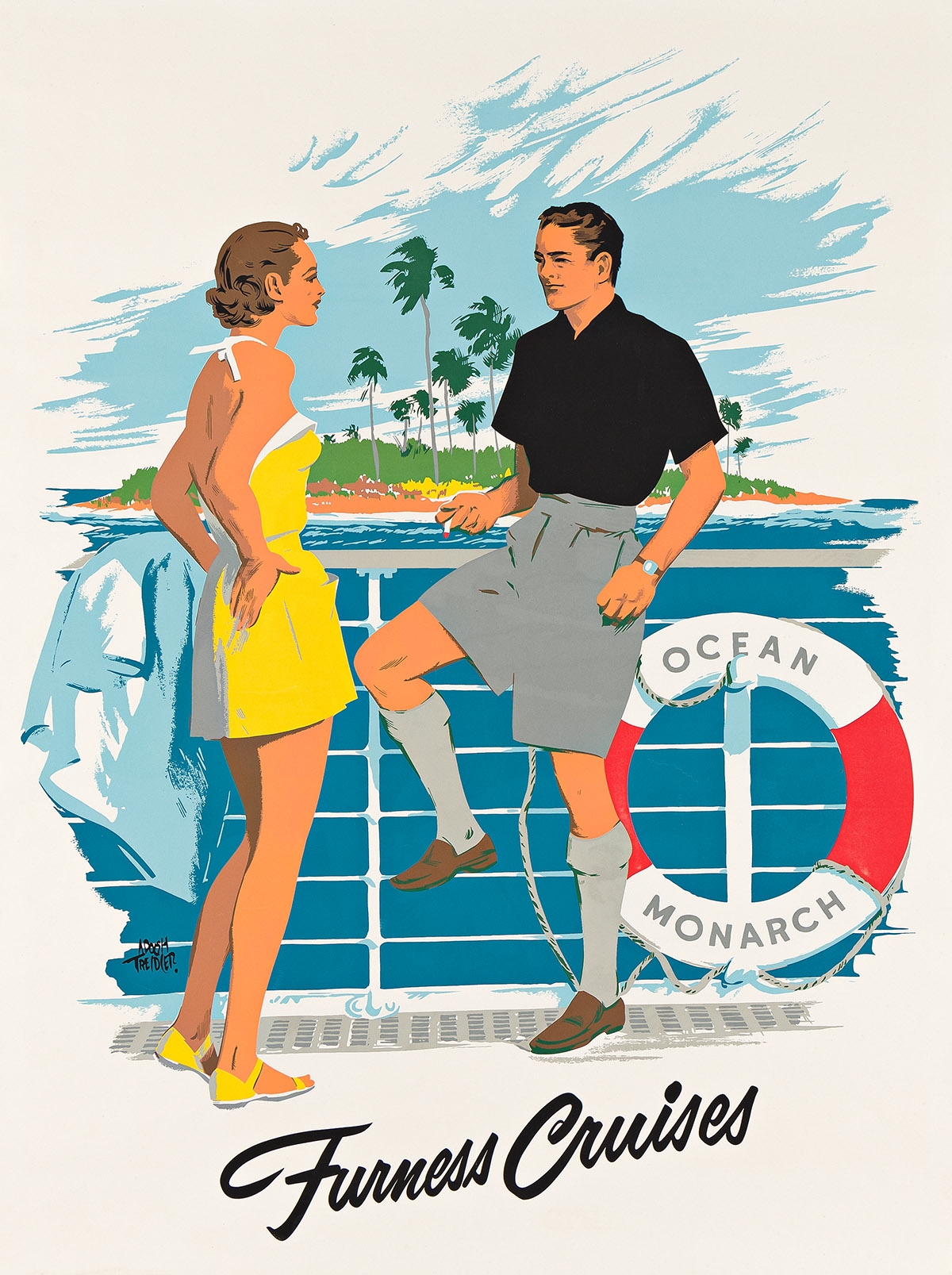 Adolph Treidler | ADOLPH TREIDLER (1886-1981) FURNESS CRUISES / OCEAN ...