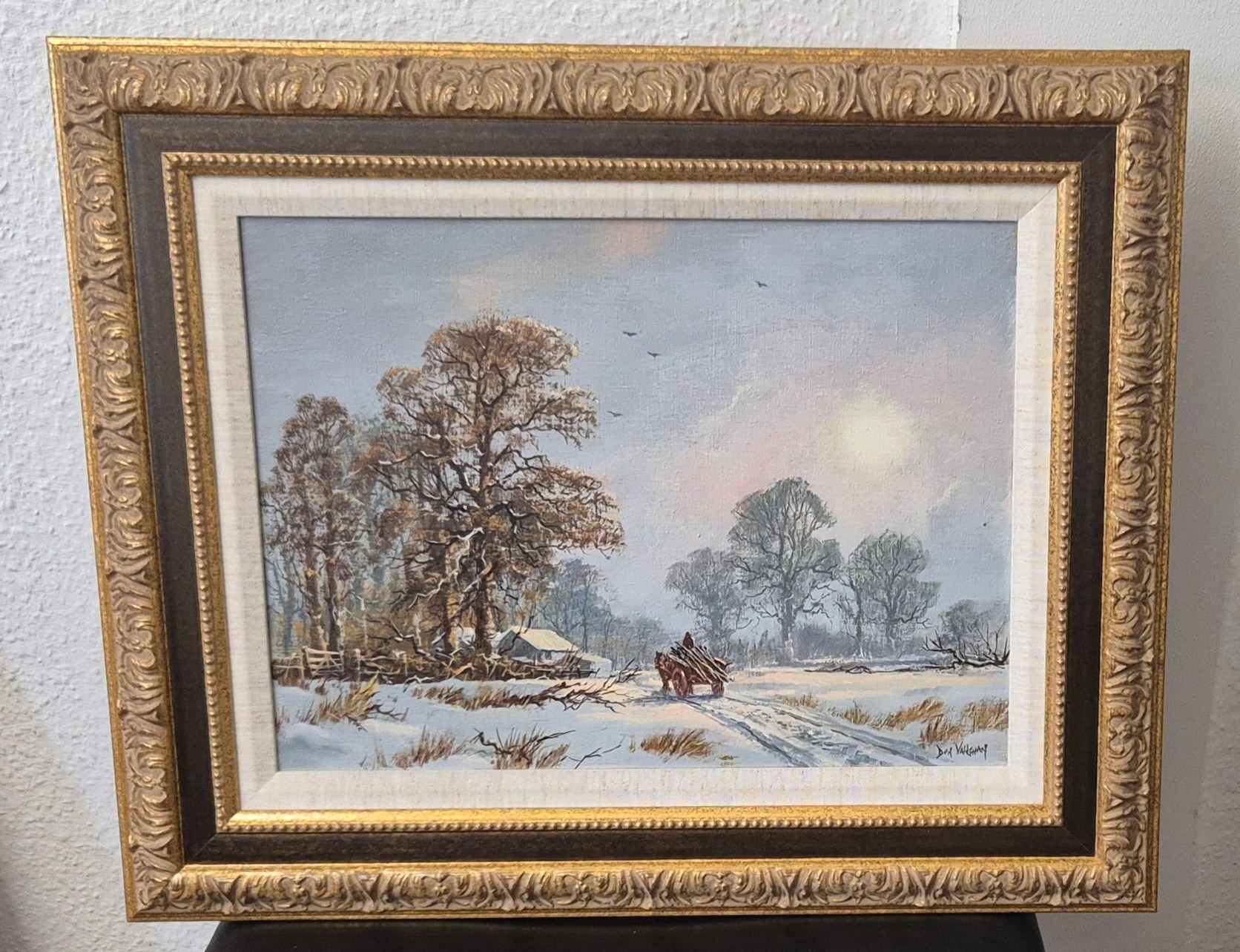 Don Vaughan | figure with horse and cart bringing timber home in a ...