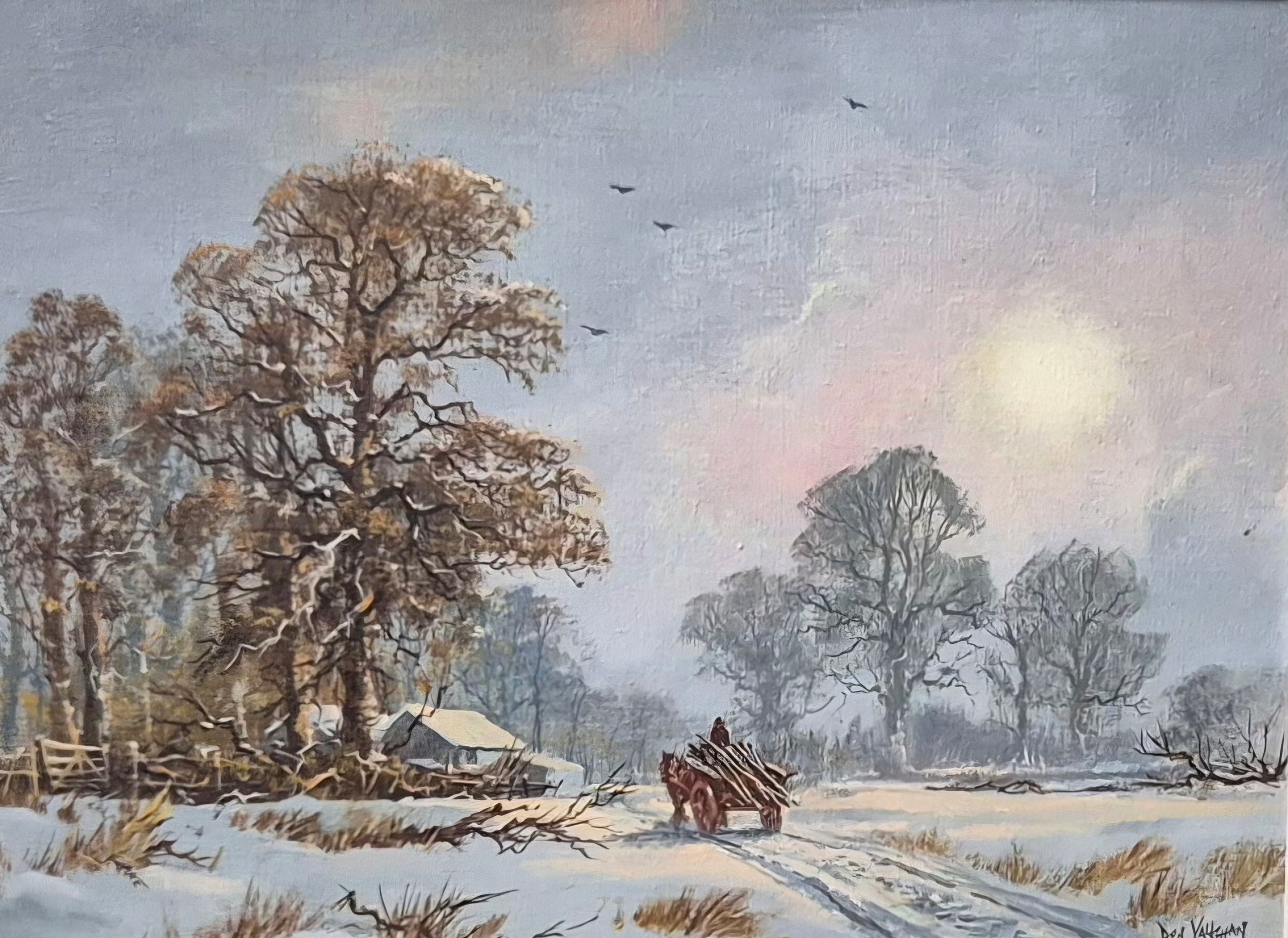 Don Vaughan | figure with horse and cart bringing timber home in a ...