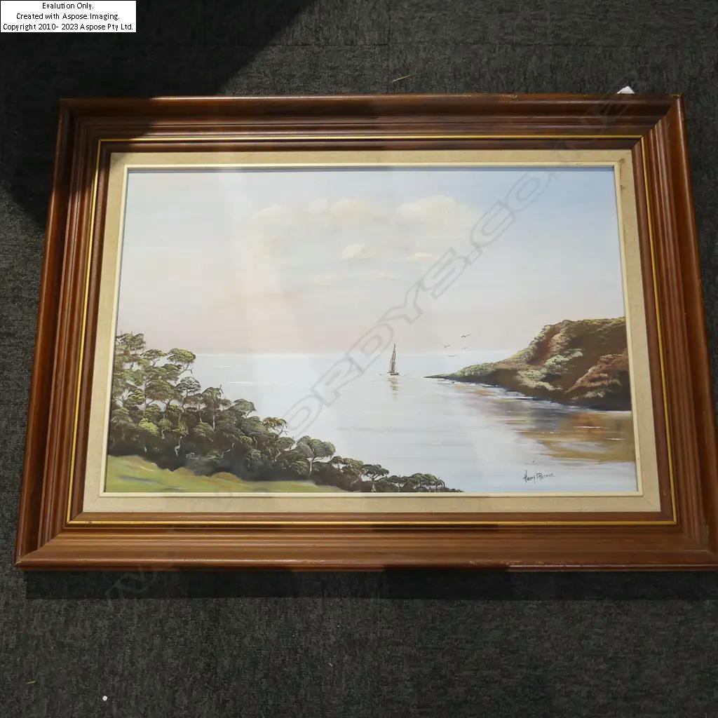 Harry Peters | OIL ON BOARD NORTHLAND COAST SIGNED HARRY PETERS H600 ...