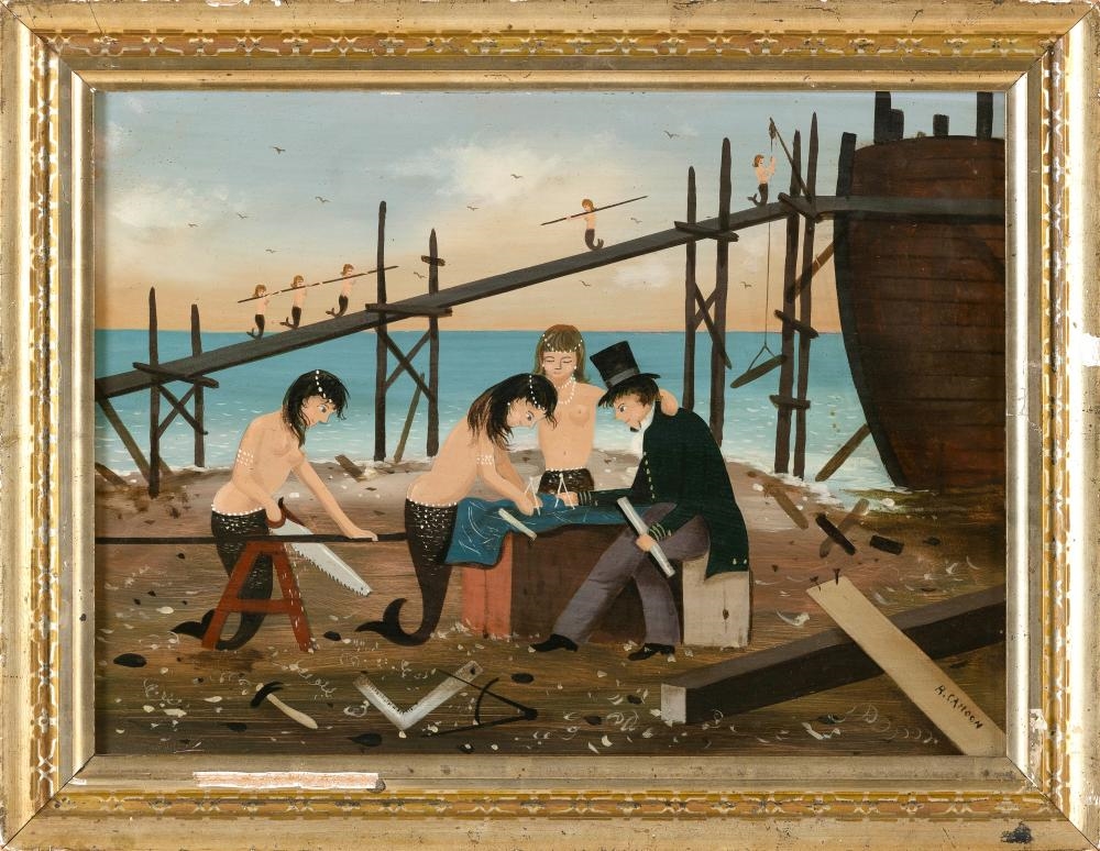 Ralph Eugene Cahoon Jr. | Mermaids and the Loch Ness Monster. Blue and ...