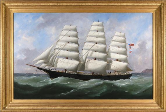 Édouard Marie Adam | Portrait of the clipper ship Parker M. Whitmore ...