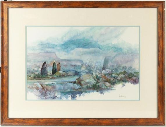 Adin Shade | Art Signed Adin Shade Water Color Cloudy Return | MutualArt