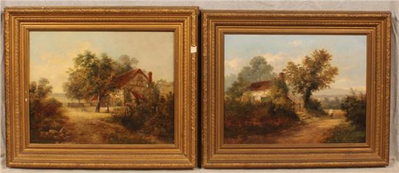 Henry W. Henley | FARMHOUSE LANDSCAPE OIL PAINTINGS (1831) | MutualArt