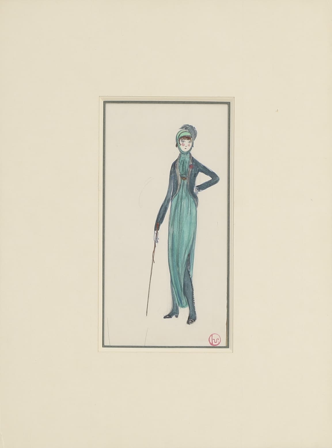 Georges Lepape | Femme à la canne | MutualArt