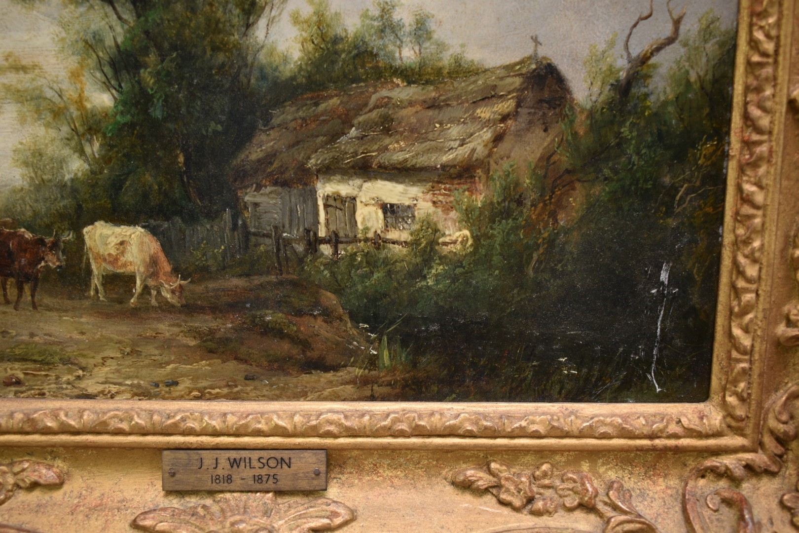 John James Wilson | Figure and Cattle in a Surrey Lane (1837) | MutualArt